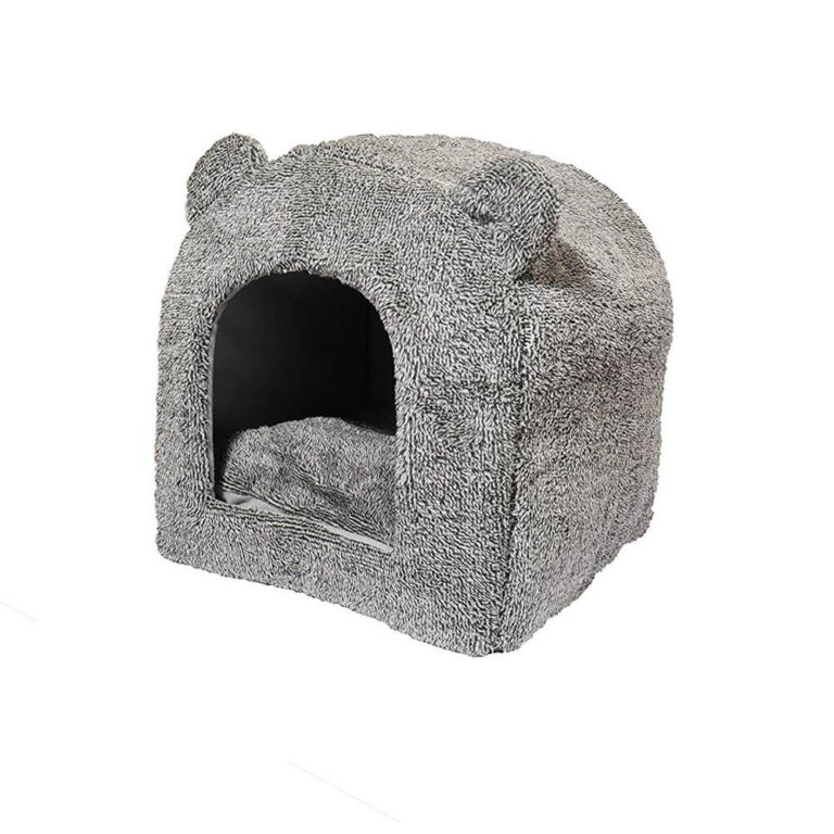 Rosewood 40 Winks Grey Teddy Bear Cat Bed - Pet Spaza